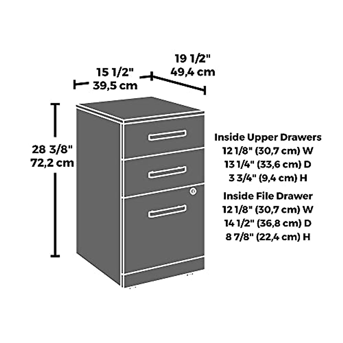 OfficeWorks by Sauder Affirm 72 X 30 Shel 2&3drwr Peds Ste, L: 71.10" x W: 29.53" x H: 29.29", Classic Cherry Finish