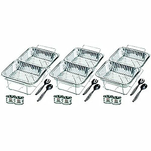 Nicole Fantini 25 Pc Disposable Aluminum Chafing Dish Buffet Party Set WITH HANDY LIGHTER