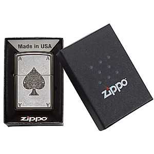 Zippo Spade Card Pocket Lighter, Black Ice