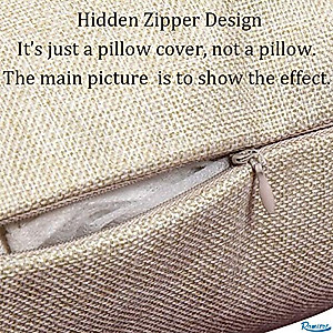 Ramirar Watercolor Sika Deer Blue Birds Retro Green Brown Background Fall Decorative Lumbar Throw Pillow Cover Case Home Living Room Bed Sofa Car Cotton Linen Rectangular 12 x 20 Inches