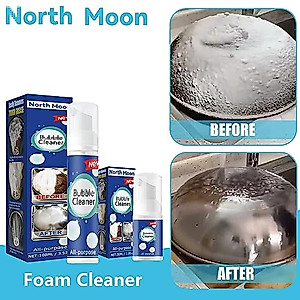 WKHOEOYV Bubble Cleaner Foaming Heavy Oil Stain Cleaner, All Purpose Bubble Cleaner Kitchen Deep Cleaning Spray, All-purpose Rinse-free Cleaning Spray, Stubborn Grease Grime Remover (1PCS*100ML)