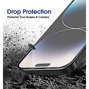 amFilm Screen Protector OneTouch Compatible with iPhone 14 Pro Max 6.7", Dynamic Island Compatible- with Easy Installation Kit, Full Coverage Case Friendly, Tempered Glass, 2 Pack