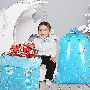 HANSWARE Extra Large Gift Bag for Presents,Shower Gift Bags for Boys, Jumbo Baby Gift Bag for Wedding Wrapping,Birthday, Party,Giant Huge Gifts- 56" x 36" (Blue Plane, 1 Count)