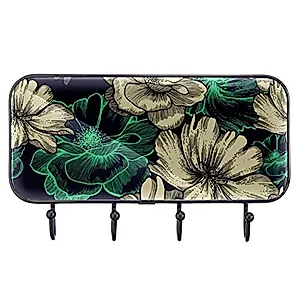 Adhesive Hooks Towel Hooks, Wall Hooks Stick on Bathroom/Kitchen/Bedroom Roses Dragonflies