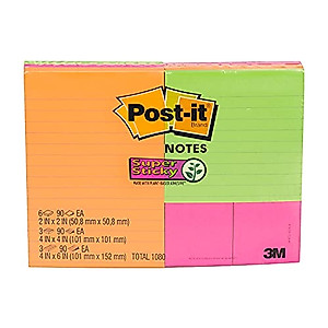 Post-it Super Sticky Notes Combo Pack Assorted Sizes Rio Collection