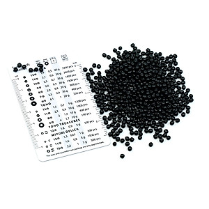 275 pcs Set of Czech Round Glass Beads, Jet Black - 3mm (100pcs), 4mm (100pcs), 6mm (50pcs), 8mm (25pcs) kit for Jewelry Making