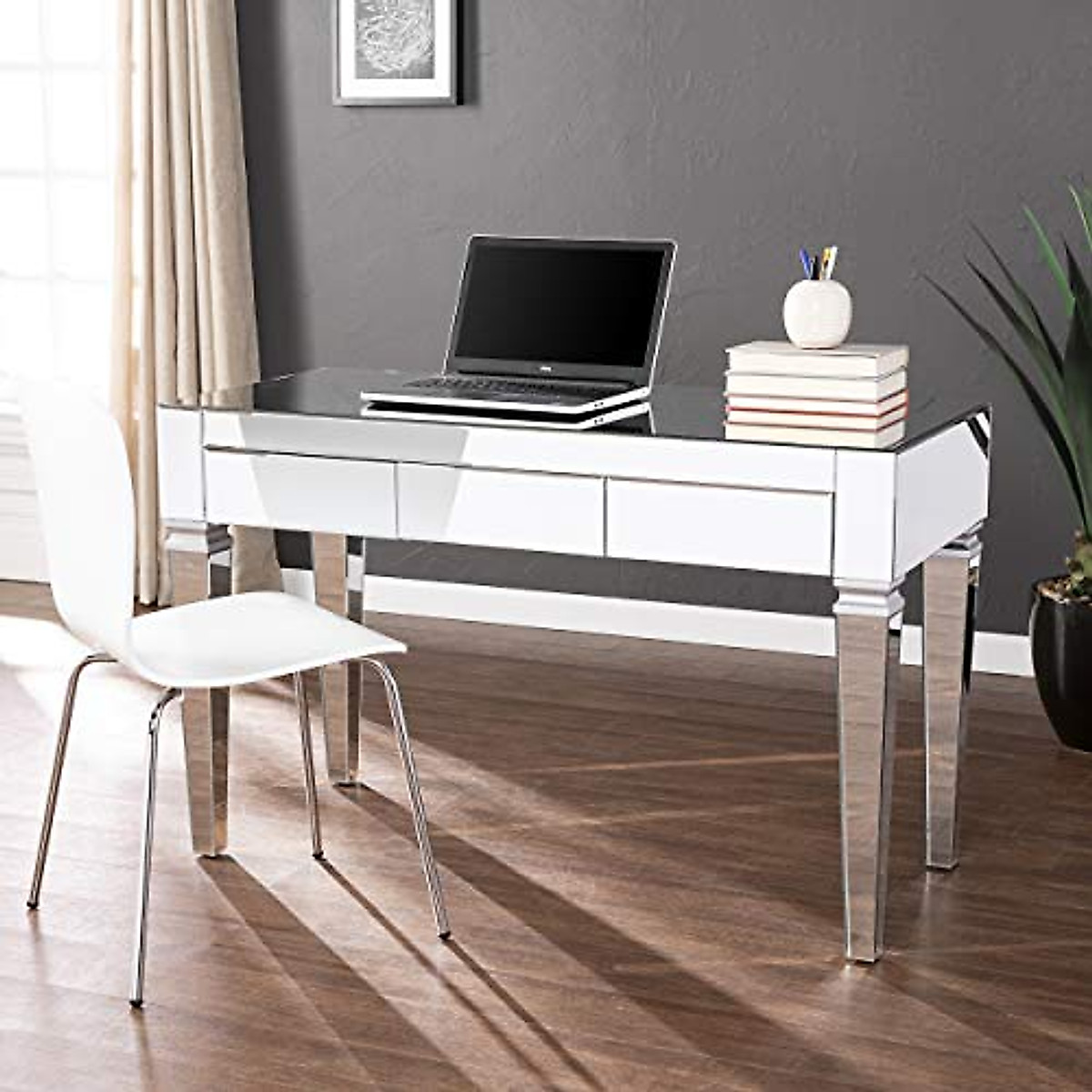 SEI FURNITURE Darien Mirrored Desk, Silver