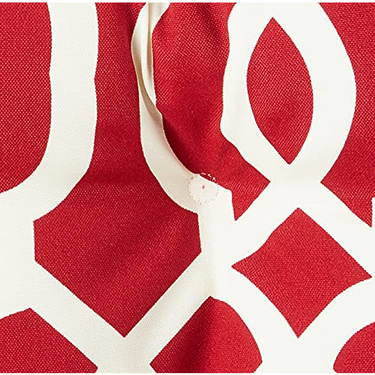 Pillow Perfect Trellis Indoor/Outdoor Sofa Setee Swing Cushion, Tufted, Weather, and Fade Resistant, 19" x 44", Red/Ivory New Geo, 1 Count