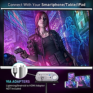 Mini Projector for iPhone, GooDee 2023 Upgraded Video Projector, Portable Projector with Carry Bag, Movie Projector Compatible with Android/iOS/Windows/TV Stick/HDMI/USB