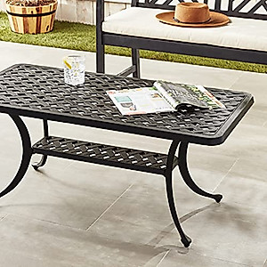 Crosley Furniture Sedona Solid-Cast Aluminum Outdoor Cocktail Table, Black