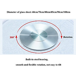 Dining Table Tempered Glass Turntable,Lazy Susan Turntable For Kitchen,360 Degree Swivel Dining Table Serving Tray,Clear Glass Rotating Serving Tray Silent Bearing 24/28/32/34/36/40 Inch