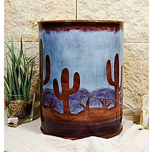 Ebros Rustic Southwestern Desert Cactus Arizona Wilderness Bathroom Accent Resin Figurine Accessories Western Country Cabin Lodge Decorative (5 Piece Bathroom Set)