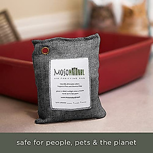 Moso Natural Air Purifying Bag 200g. A Scent Free Odor Eliminator for Cars, Closets, Bathrooms, Pet Areas. Premium Moso Bamboo Charcoal Odor Absorber. Two Year Lifespan! (Charcoal Grey)