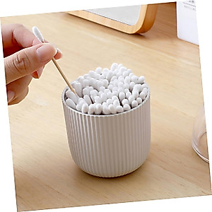 LIFKICH Box Apothecary Jars Table Toothpick Case Powder Puff Container Magnetic Travel Containers Wine Bottle Neoprene Tabletop Organizer Cotton Container with Lid Cotton Pads Holder White