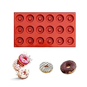 YMPEKA Donut Mold Silicone for Baking Mini Donut Pan 18 Cavity Doughnut Baking Mold Tray BPA Free and Dishwasher Safe, Non-stick Silicone Baking Pan for Making Muffin Cakes, Tart, Bread