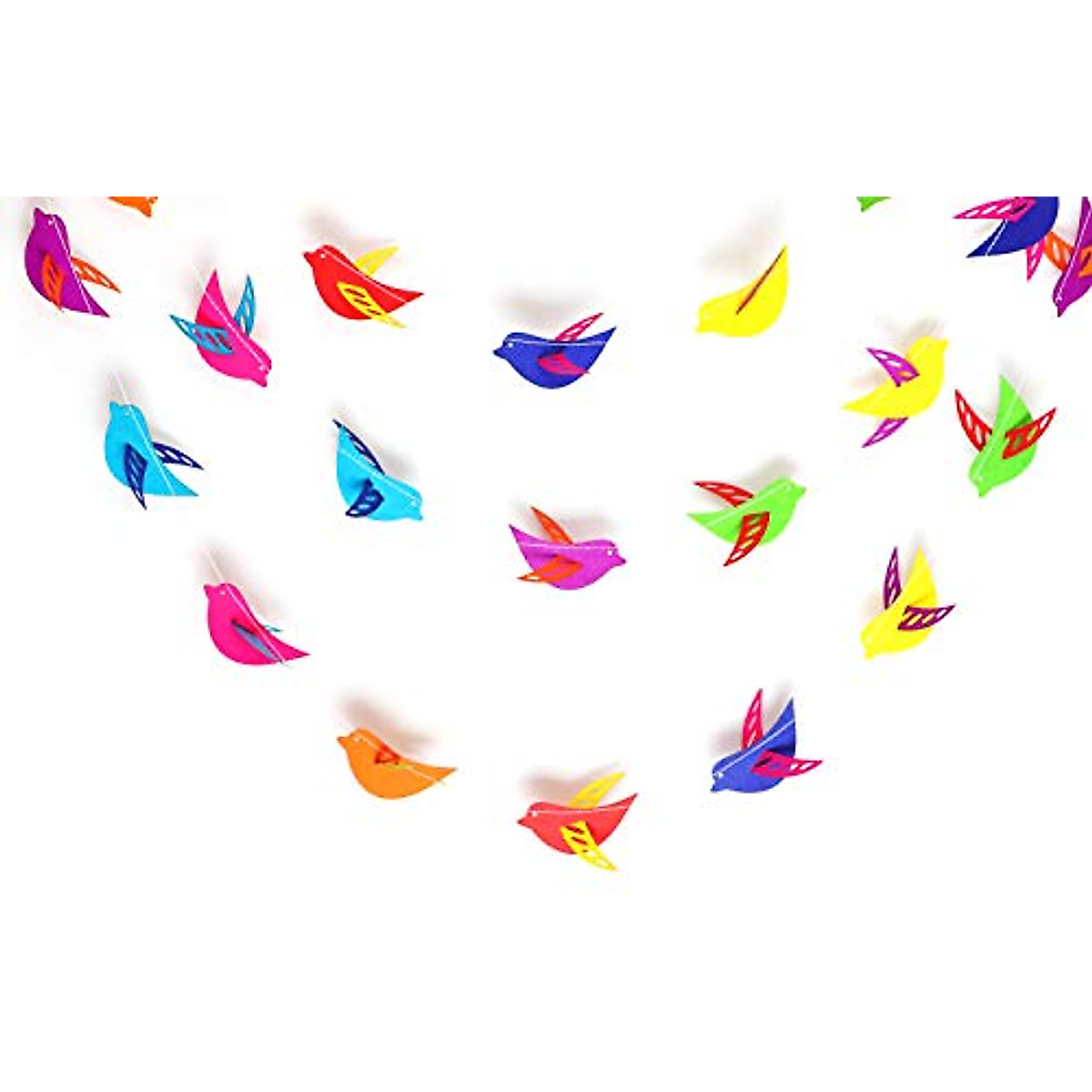 Seyal® Rainbow 3 d birds garland Paper Garland
