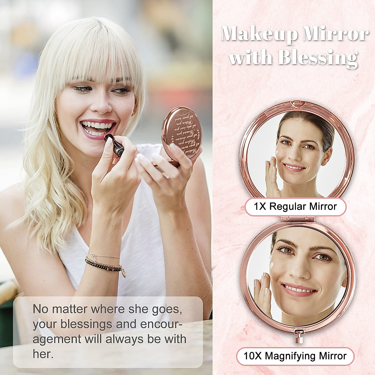 Birthday Gifts For Women, Unique Christmas Gifts for Her Best Friends Mom Grandma Sister Wife, Happy Women Birthday Gift Baskets - Funny Female Wine Tumbler Candle Bracelet Mirror Greeting Card