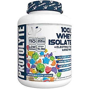 VMI Sports | ProtoLyte Whey Isolate Protein Powder | Low Calorie Whey Protein Powder for Weight Loss | Protein Powder for Muscle Gain | Digestive Enzymes | Non-GMO (Marshmallow Charms, 4.6 Pounds)