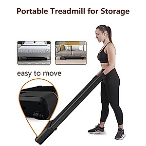 Superun Walking Pad Treadmill Under Desk,Jogging and Walking Treadmill for Home & Office,2 in 1 for Small Spaces Standing Portable Treadmill for Apartment,Black,Fit 300 Lbs