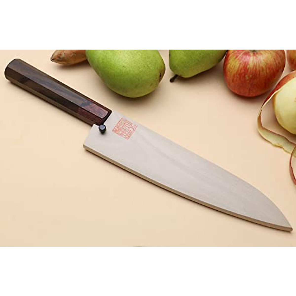 Yoshihiro VG-10 46 Layers Hammered Damascus Santoku Japanese Multipurpose Chef Knife (Rosewood Handle) (Rosewood Handle)