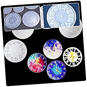 4pcs Clock Dial Mold Round Silicone Molds Silicone Molds for Resin Tray Molds for Epoxy Resin Numerals Silicone Clock Molds Resin Silicone Tray Molds Resin Casting Mould DIY Mold