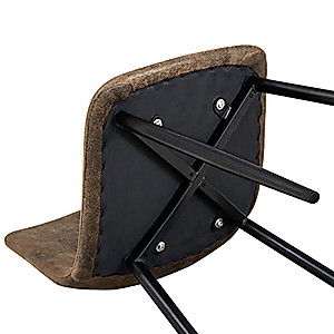 HOMY CASA Dining Chairs Set of 6, Modern Mid-Century Style Dining Room Side Chairs Accent Chairs with Black Metal Legs Comfortable for Kitchen Lounge Farmhouse, Rustic Brown, 6PCS(Only Chairs)