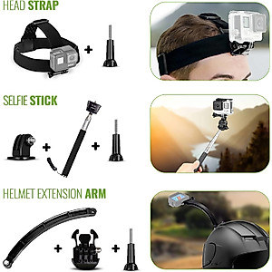 GoPro HERO12 Black Creator Edition - includes Volta (Battery Grip, Tripod, Remote), Media Mod, Light Mod, Waterproof Action Camera + 64GB Card, 50 Piece Accessory Kit and 2 Extra Batteries