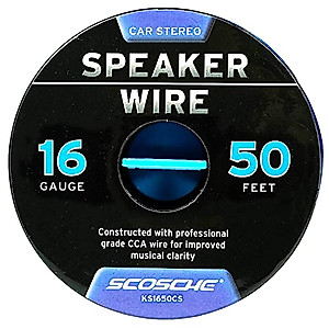 Scosche 50-Feet 16-Gauge Speaker Wire-Blue