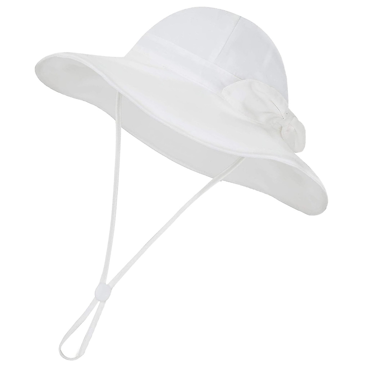 Urban Virgin Baby Girl Sun Hats Summer Baby Hats UPF 50+Toddler Sun Hat Infant with Wide Brim Bucket Hat White 12-24 Months