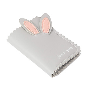Nawoshow Women Wallet Rabbit Ear Bifold Wallet Card Holder Organizer Small Purse (Grey)