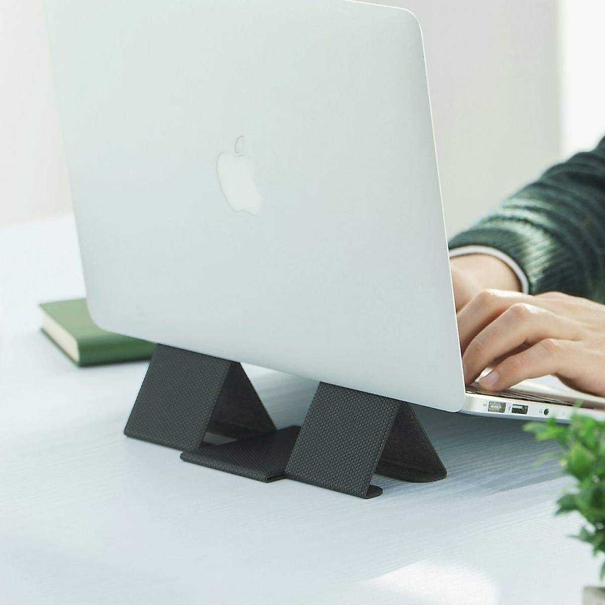 Ringke Folding Stand 2, Portable & Foldable Design Lightweight Anti-Slide Open Space Cooling Two Elevation Adjustments Invisible Laptop Stand for MacBooks, Tablets, Laptops and Notebooks - Gray