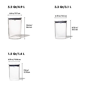 OXO Good Grips Round POP 2.0 - 3 Piece Graduated Set (1.5, 3.3, 5.2 qt included), White