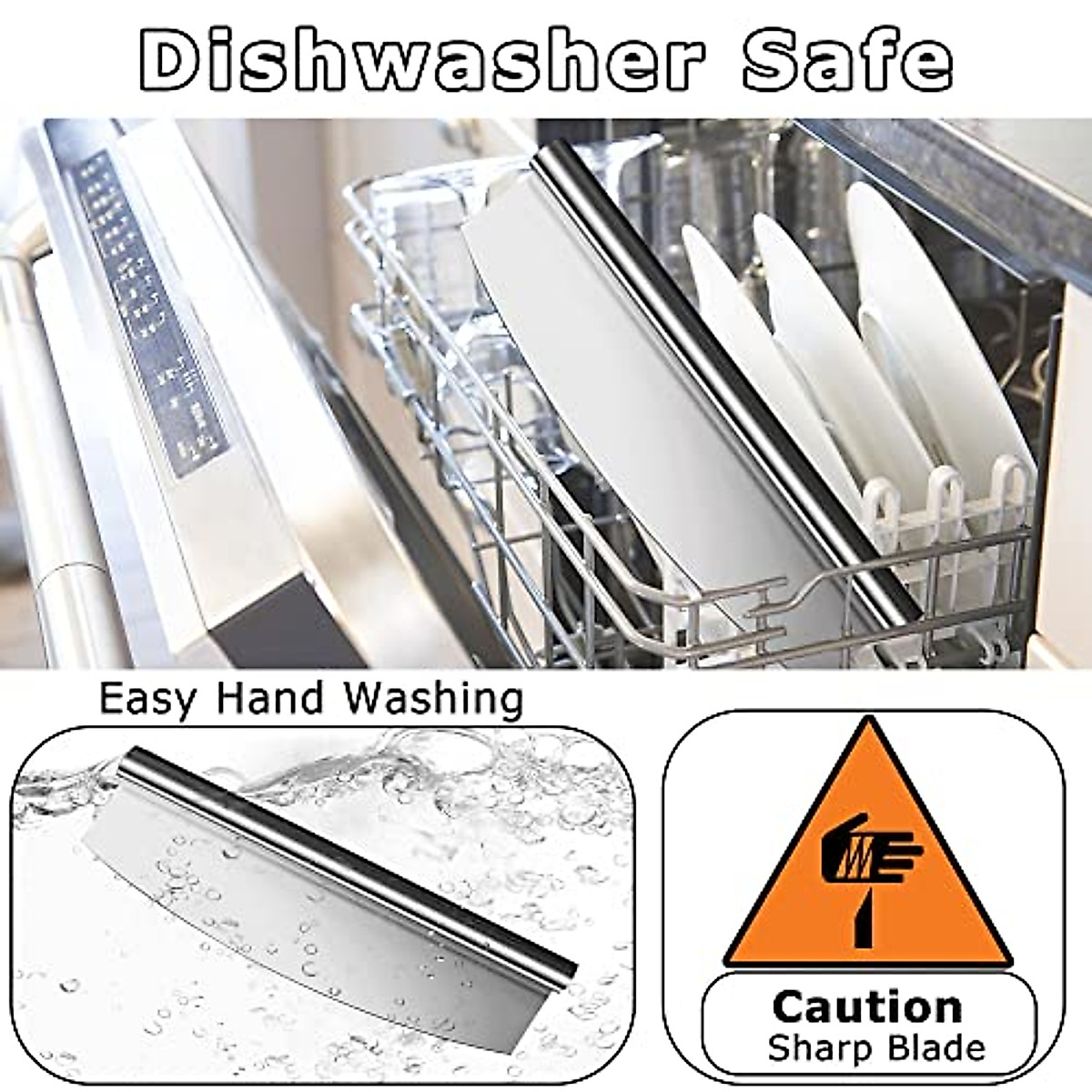 Pizza Cutter Rocker 14 inch Sharp Stainless Steel Slicer Knife with Protective Blade Cover for Kitchen Dishwasher Safe