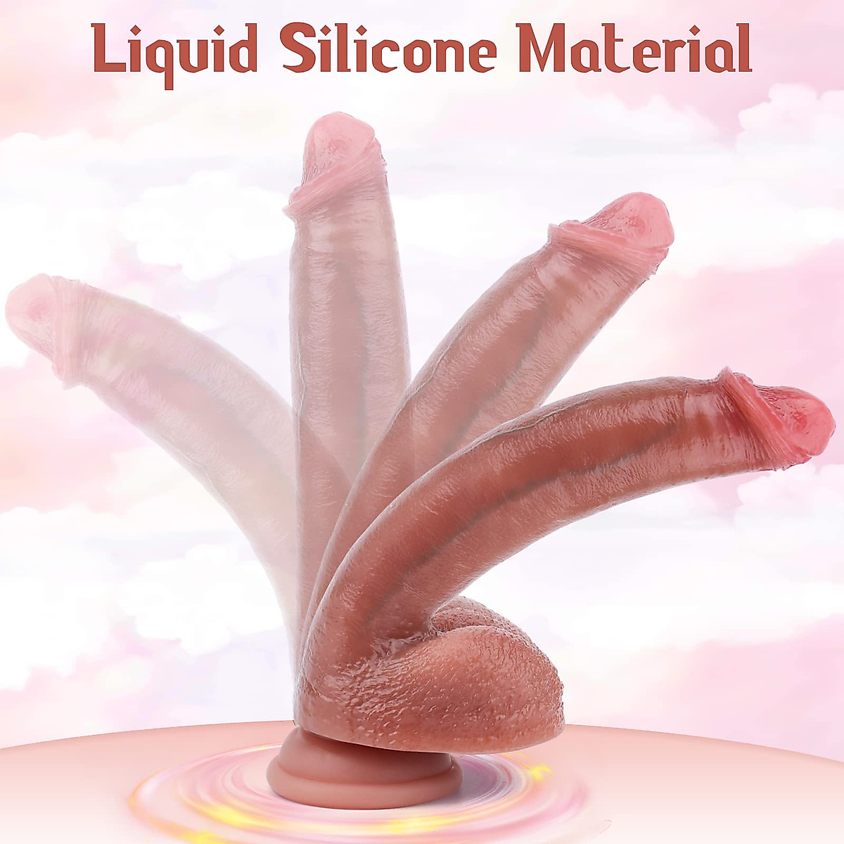 Yontuy Realistic Dildo for Women, Anal G-Spot Dildo with Lifelike Glans Veins Testicles & Hands-Free Strong Suction Cup, 8.5'' Liquid Silicone Realistic Dildos Adult Sex Toys for Vaginal Anal Play
