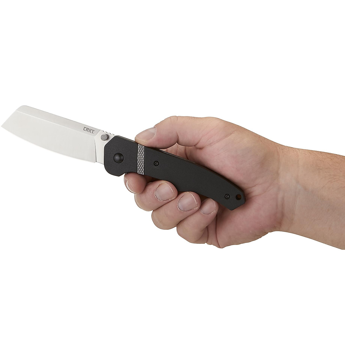 CRKT Ripsnort II EDC Folding Pocket Knife: Everyday Carry, Heavy Cleaver Style Blade, Thumb Stud Open, Liner Lock, Nylon Handle with Stainless Inlay, Deep Carry Pocket Clip 7270