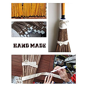 NDP78 Natural Broom - 55 Inches Length, Heavy Duty Broom , Garden Broom, Coconut Broom, Outdoor Broom, Garage Broom, Hard Floor Broom, Outdoor Brooms for Sweeping Patio, Brown, White