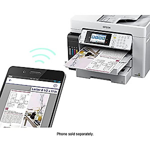Epson EcoTank Pro ET-16600 Wide-Format All-in-One Supertank Wireless Color Inkjet Printer, White- Print Copy Scan Fax - 4.3" LCD, 25 ppm, 4800 x 1200 dpi, 13 x 19, Auto 2-Sided Printing, 50-Sheet ADF
