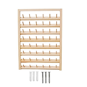 Fancyes Thread Rack with Hanging Hooks,Thread Holder Stand,Multipurpose,Thread Holder Organizer,Sewing Thread Storage Wall Mounted