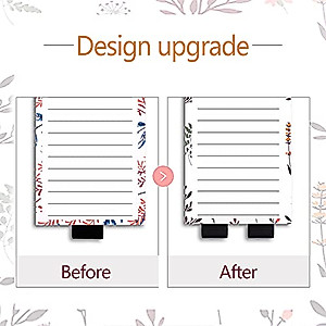 WeLiu Magnetic Notepads with Pen Holder, Magnetic to Do List Notepads, Full Magnetic Back Magnet Memo Pad,5 Pack (6 x 3 Inches)