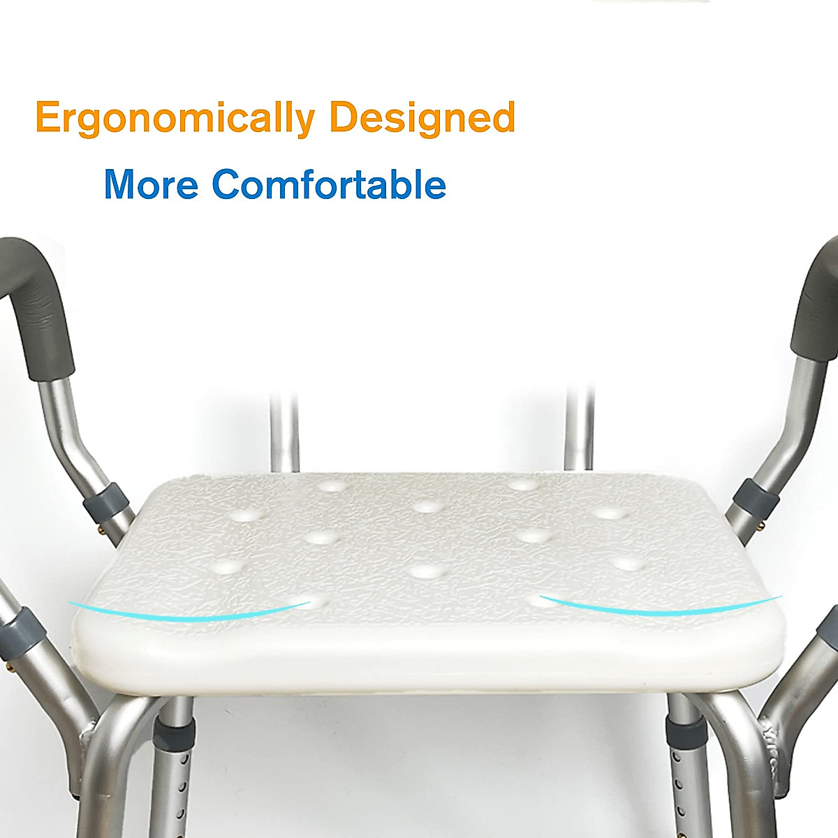 MAYCARE Heavy Duty Shower Chair Bath Seat for Inside Shower,with Padded Armrests and Back,Medical Tool Free Anti-Slip Shower Bench Bathtub Stool for Elderly, Senior, Handicap & Disabled (3102A)