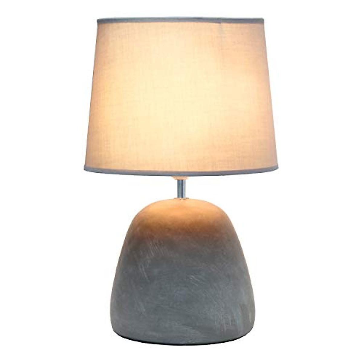 Simple Designs LT2058-GRY Round Concrete Table Lamp, Gray 10.25"L x 10.25"W x 16.5"H