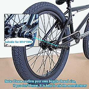 WADEKING WHW Bike Pegs 4.3" Length,Suitable for 14mm Axles, Freestyle BMX Bicycles,Durable and Stylish Non-Slip (Black 1)