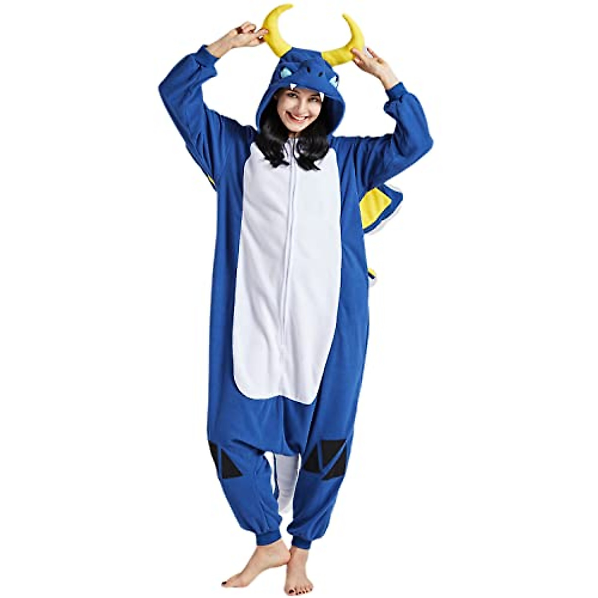 SAMGU Dragon Onesie Adult Halloween Christmas Animal Cosplay Costume One Piece Pajamas for Men Women Medium