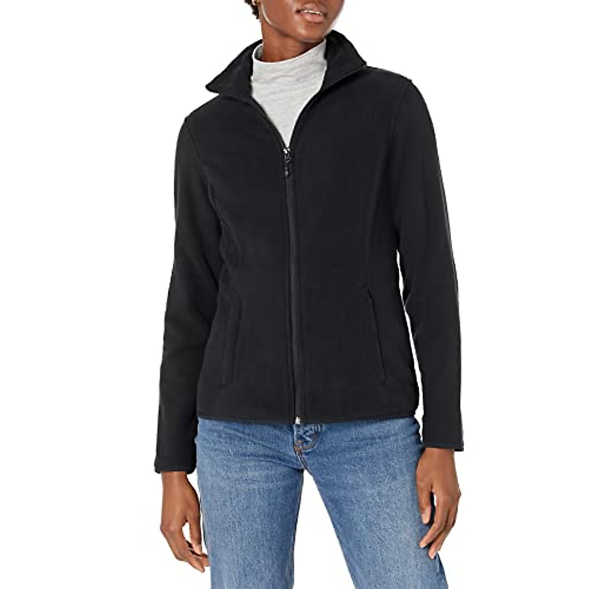 Amazon Essentials Women's Classic-Fit Full-Zip Polar Soft Fleece Jacket (Available in Plus Size), Black, X-Large