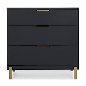 Delta Children Hendrix 3 Drawer Dresser, Midnight Grey/Bronze