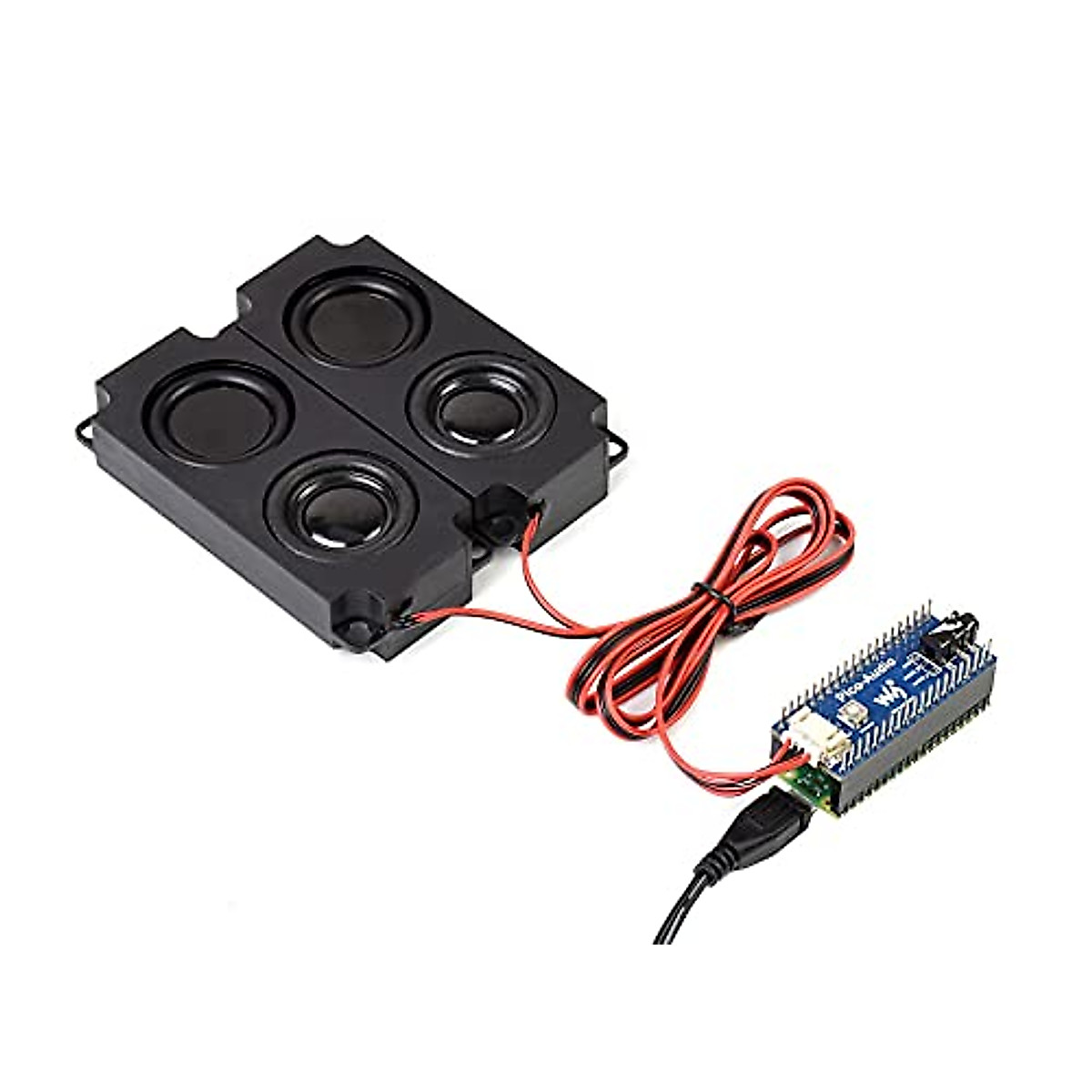 Audio Expansion Module for Raspberry Pi Pico, Incorporates PCM5101A Low Power Stereo Decoder, 3.5mm Audio Jack, Dual Channels Speaker Headers, Use I2S Bus, Headphone / Speaker Output Concurrently