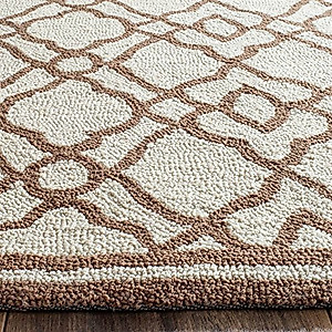 SAFAVIEH Four Seasons Collection 8' x 10' Ivory / Dark Brown FRS396A Hand-Hooked Area Rug
