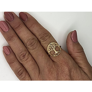 14K Gold Plated Tree of Life Symbol Ring Statement Jewelry (6)