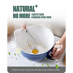 Kitchen Utensil Holder, Lareina Utensil Caddy for Countertop & Ceramic Batter Bowl With Handle and Pour Spout