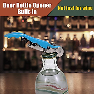 SIVERMISE Waiters Corkscrew, Wine Bottle Opener, Wine Key, Multi-Functional All-in-1(Multi-Color, Pack of 4)